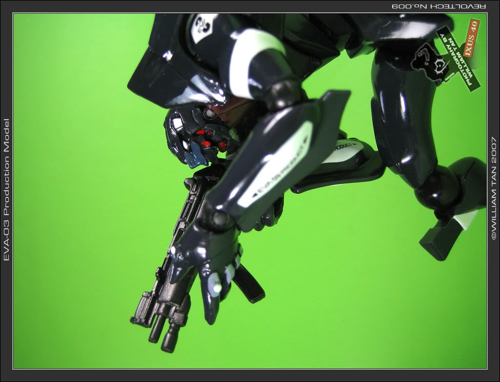 a yellow POST IT note: Revoltech No.009 EVA-03 Production Model